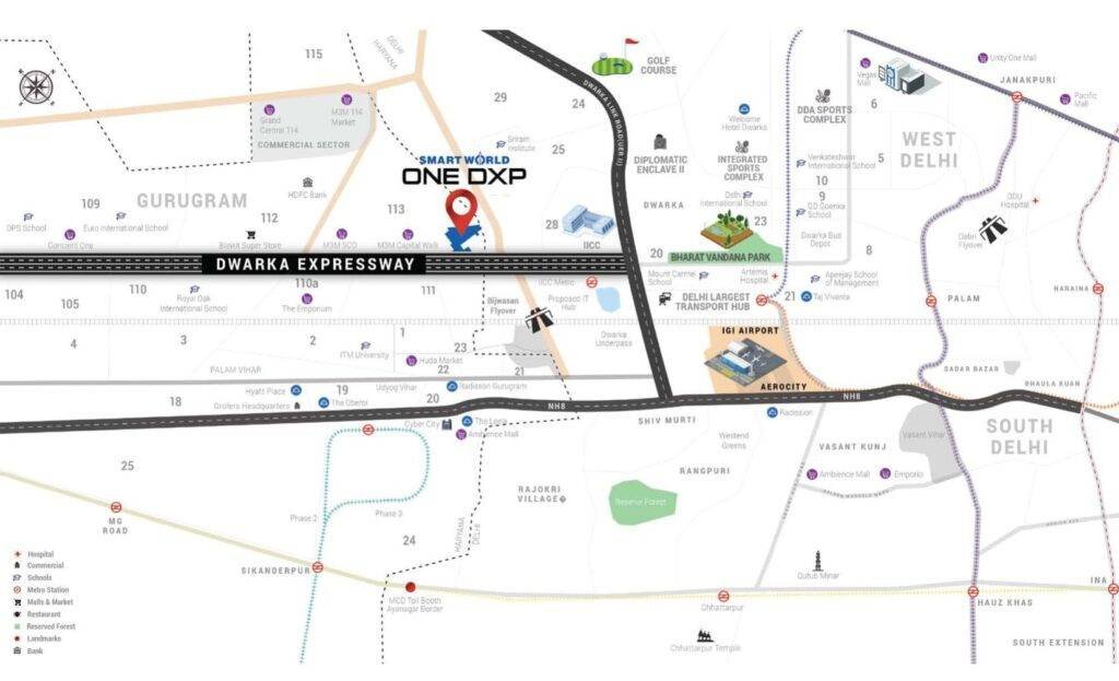 Smart World One DXP Location Map - Realty Hunting